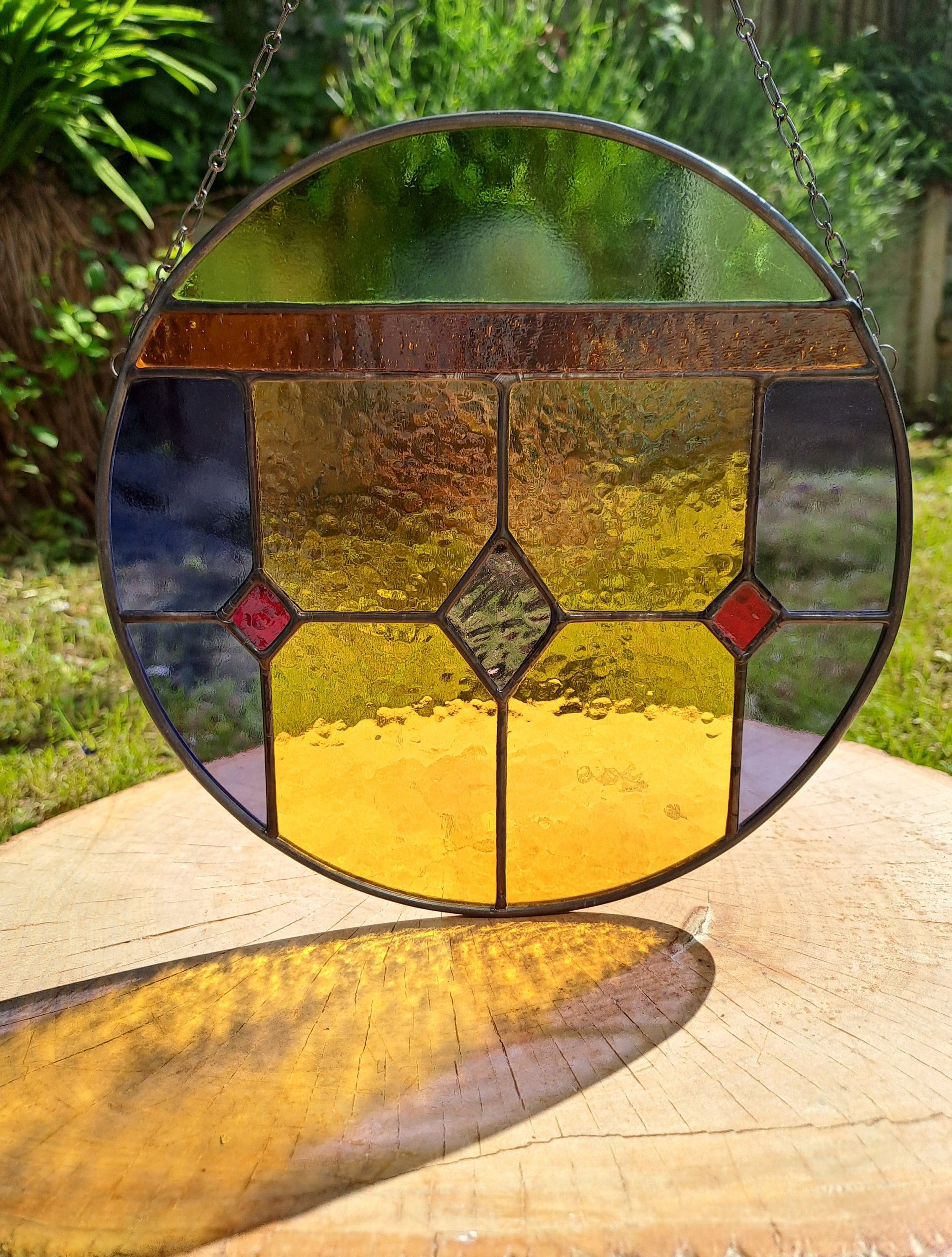 Bluey Inspired Stained Glass Suncatcher Purple Blue or Pink - Etsy UK