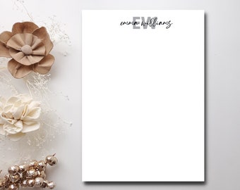 Custom Personalized Note Pad, Writing Pad, Memo Pad Minimalist Design ...