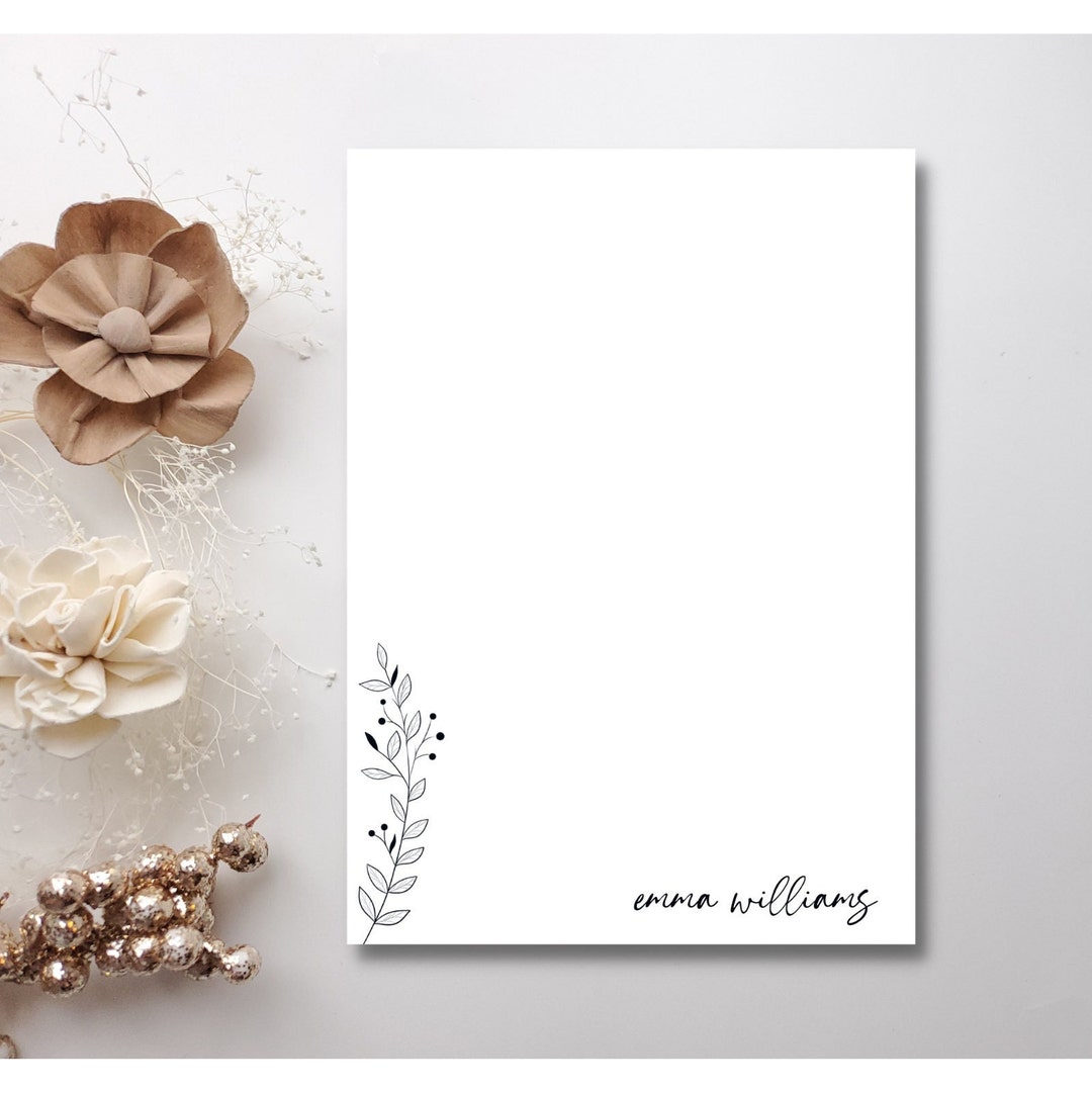 Custom Personalized Note Pad, Writing Pad, Memo Pad Minimalist Design ...