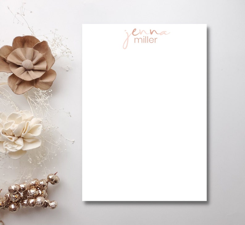 Custom Personalized Note Pad, Writing Pad, Memo Pad Minimalist Design ...