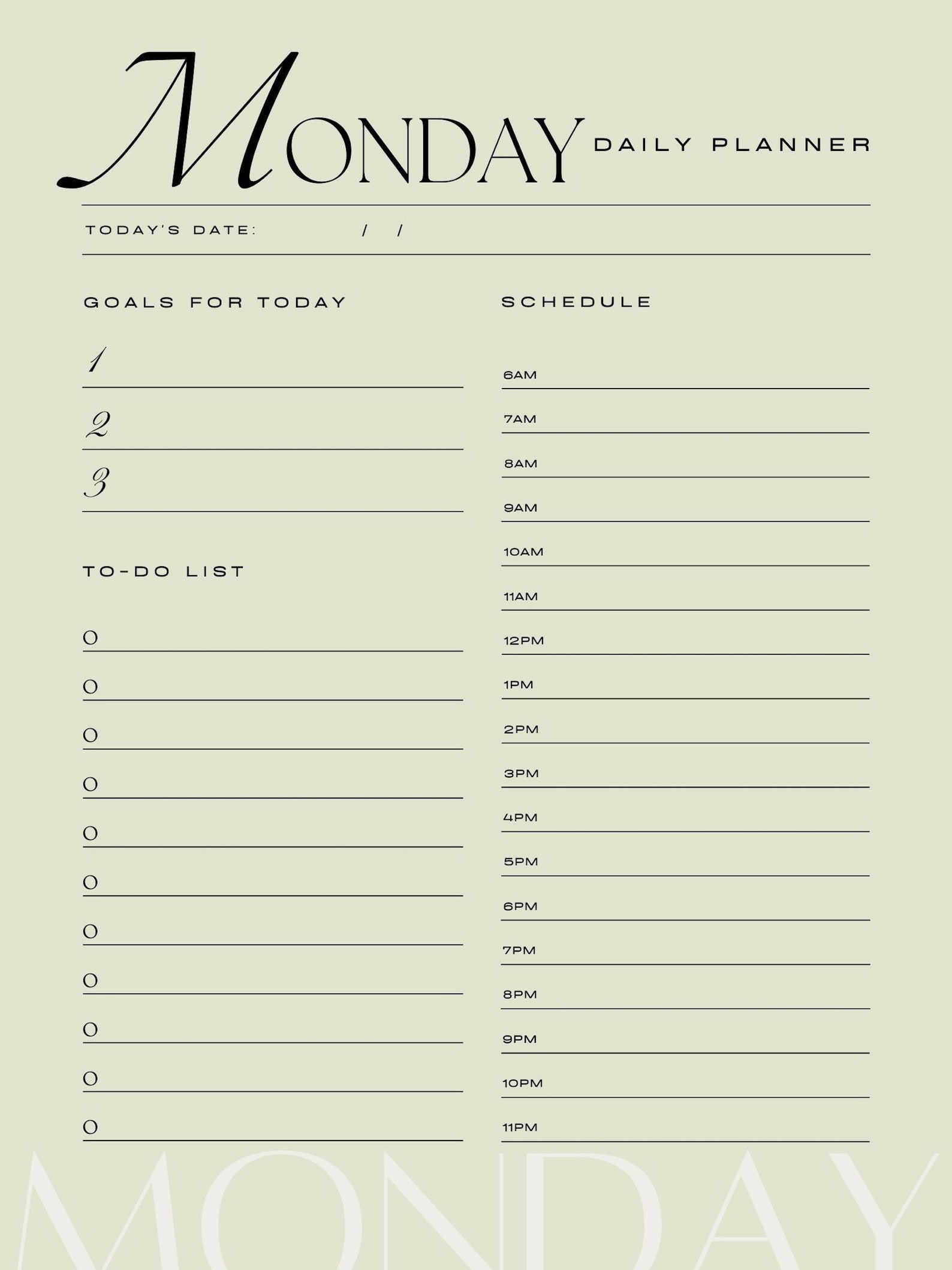 Downloadable Daily Planner, Printable Daily Planner, iPad Planner ...