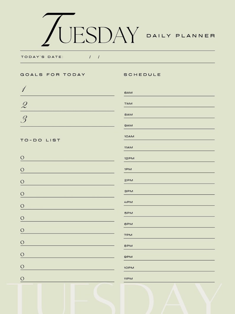 Downloadable Daily Planner, Printable Daily Planner, iPad Planner ...