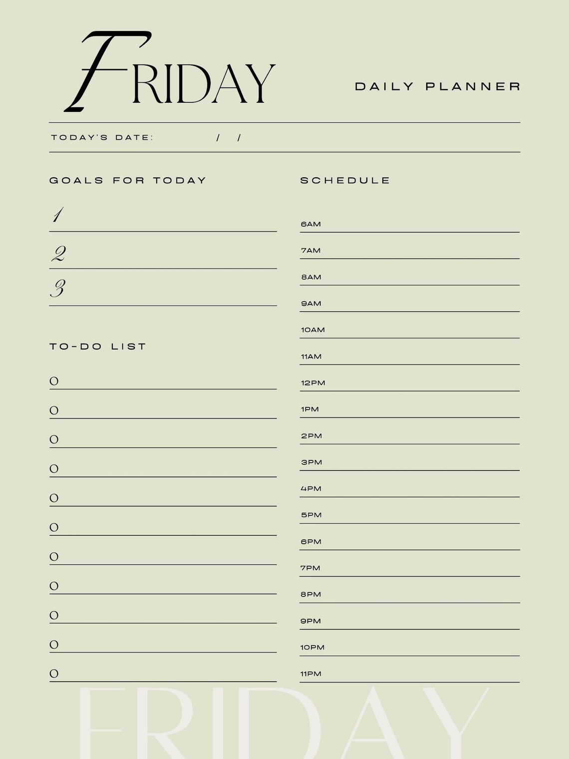 Downloadable Daily Planner, Printable Daily Planner, iPad Planner ...