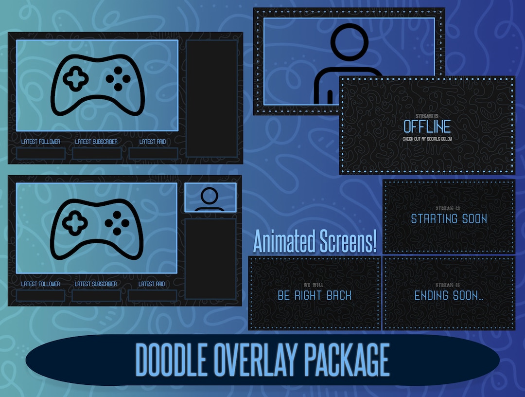 Animated Doodle Overlay Package for Streaming - Etsy