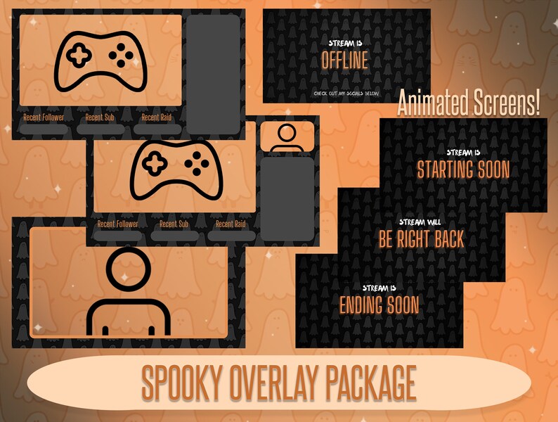 Animated Spooky Overlay Package for Streaming - Etsy