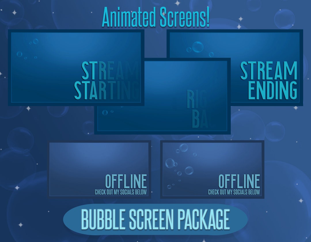 Animated Bubble Screen Package for Streaming - Etsy
