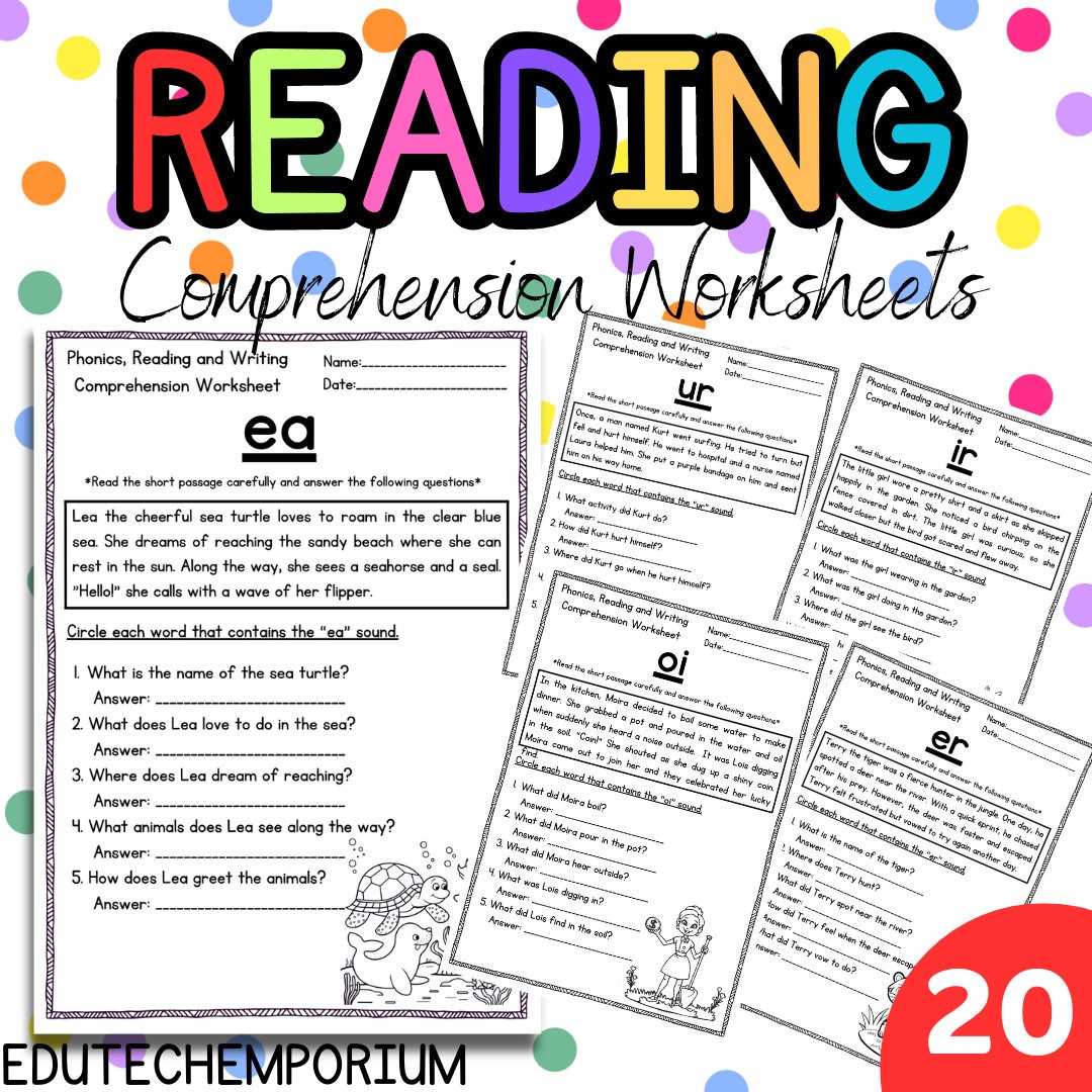 Grade 1-2 Reading and Writing Comprehension No Prep Printable ...