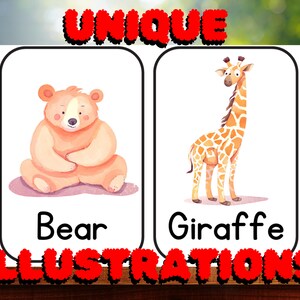 Cute Animal Flashcards for Kids! - Etsy