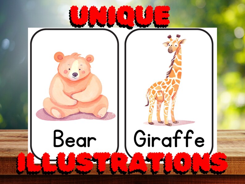 Cute Animal Flashcards for Kids! - Etsy