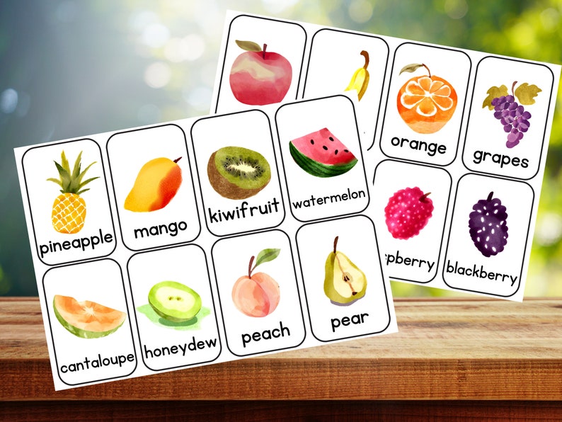 Digital Fruit Flash Cards for Kids! Explore Fruity Fun Anywhere! - Etsy