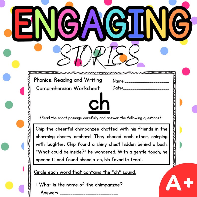 Grade 1-2 Reading and Writing Comprehension No Prep Printable ...