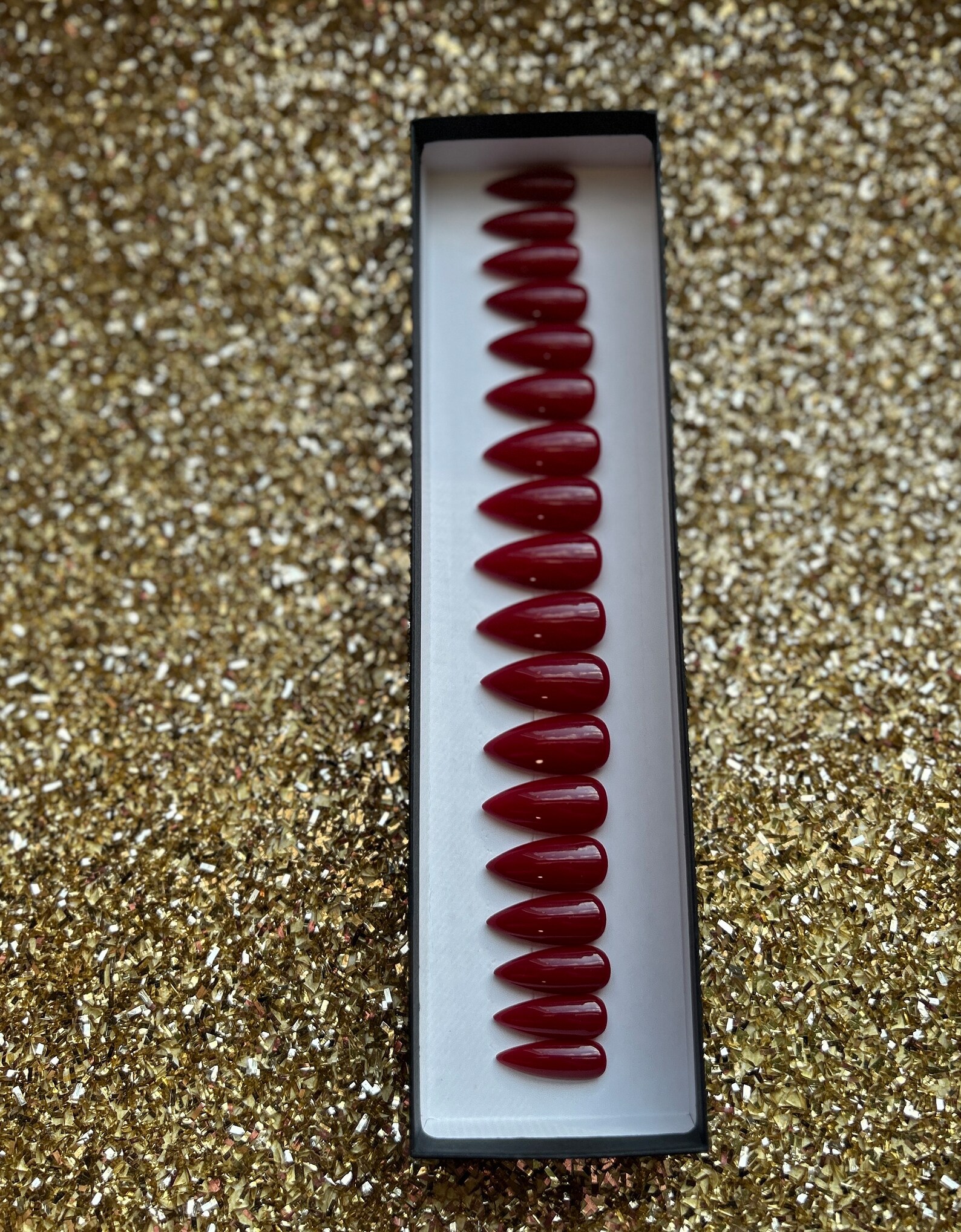 Blood Red Nails Dark Red Nails Stiletto Press on Nails - Etsy