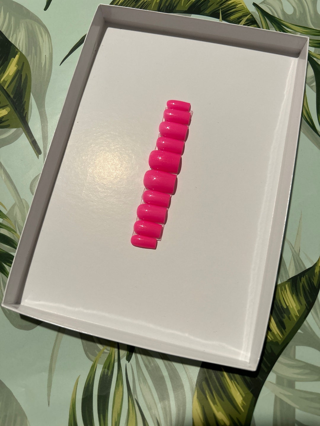 Hot Pink Nails Short Square Hot Pink Press Ons Pink Nails - Etsy