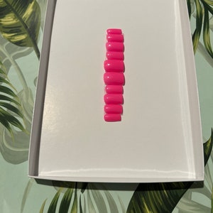 Hot Pink Nails Short Square Hot Pink Press Ons Pink Nails - Etsy