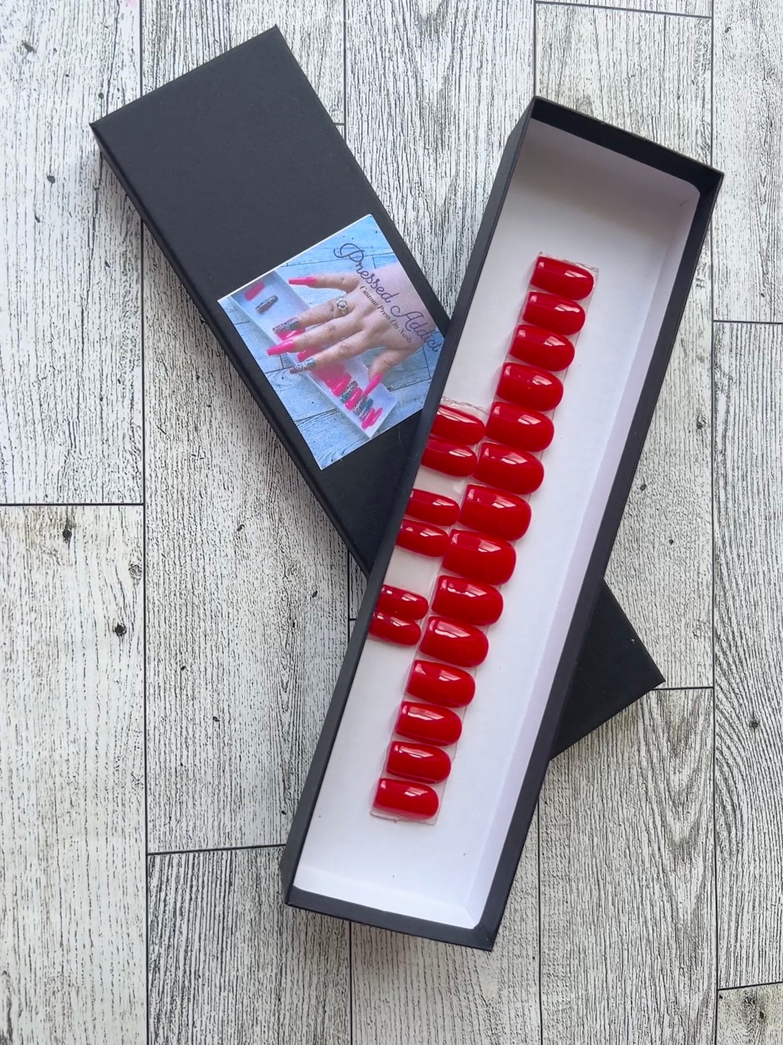 Short Square Press on Nails in Bold Fire Red - Etsy