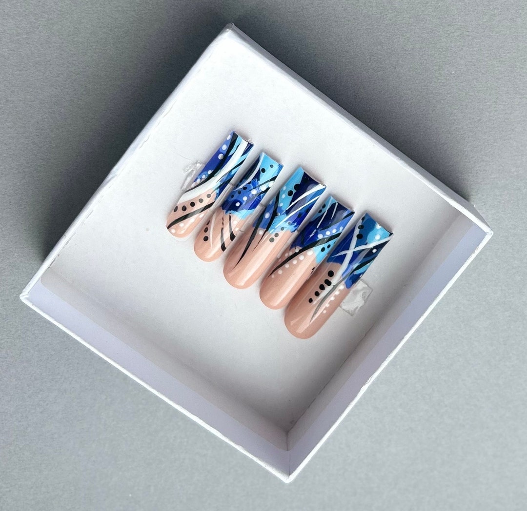 Blue / 90s Nails | 90s Theme Nails | Freestyle Nails |90s Freestyle ...