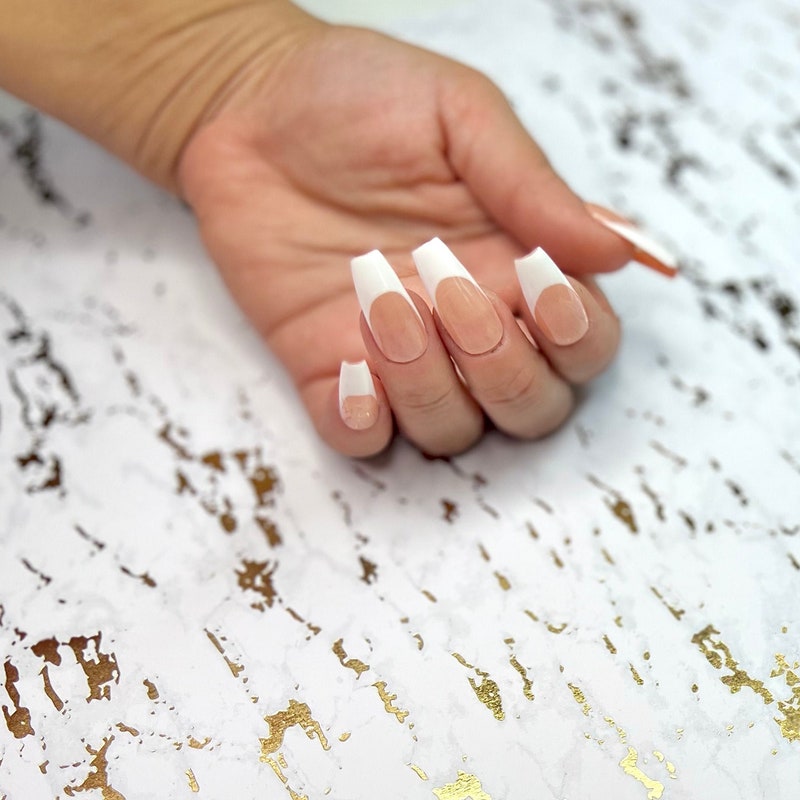 Coffin Shape French Tip - Etsy