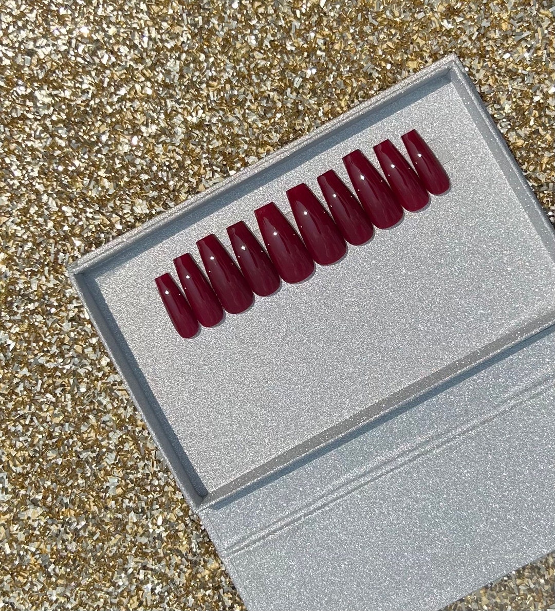 Burgundy Nails| Coffin Nails | Dark Nails | Blood Red Nails | Cherry ...