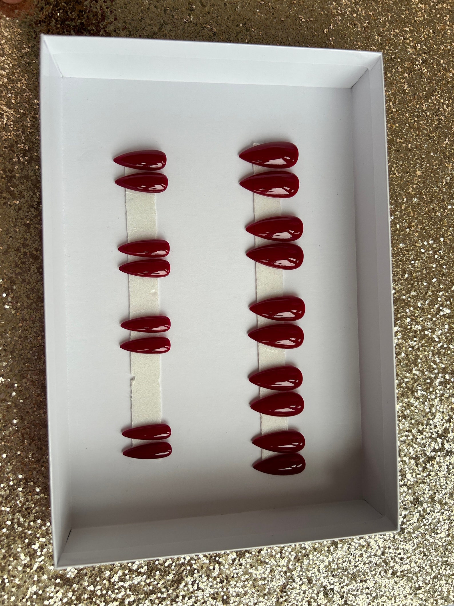 Blood Red Nails Dark Red Nails Stiletto Press on Nails - Etsy