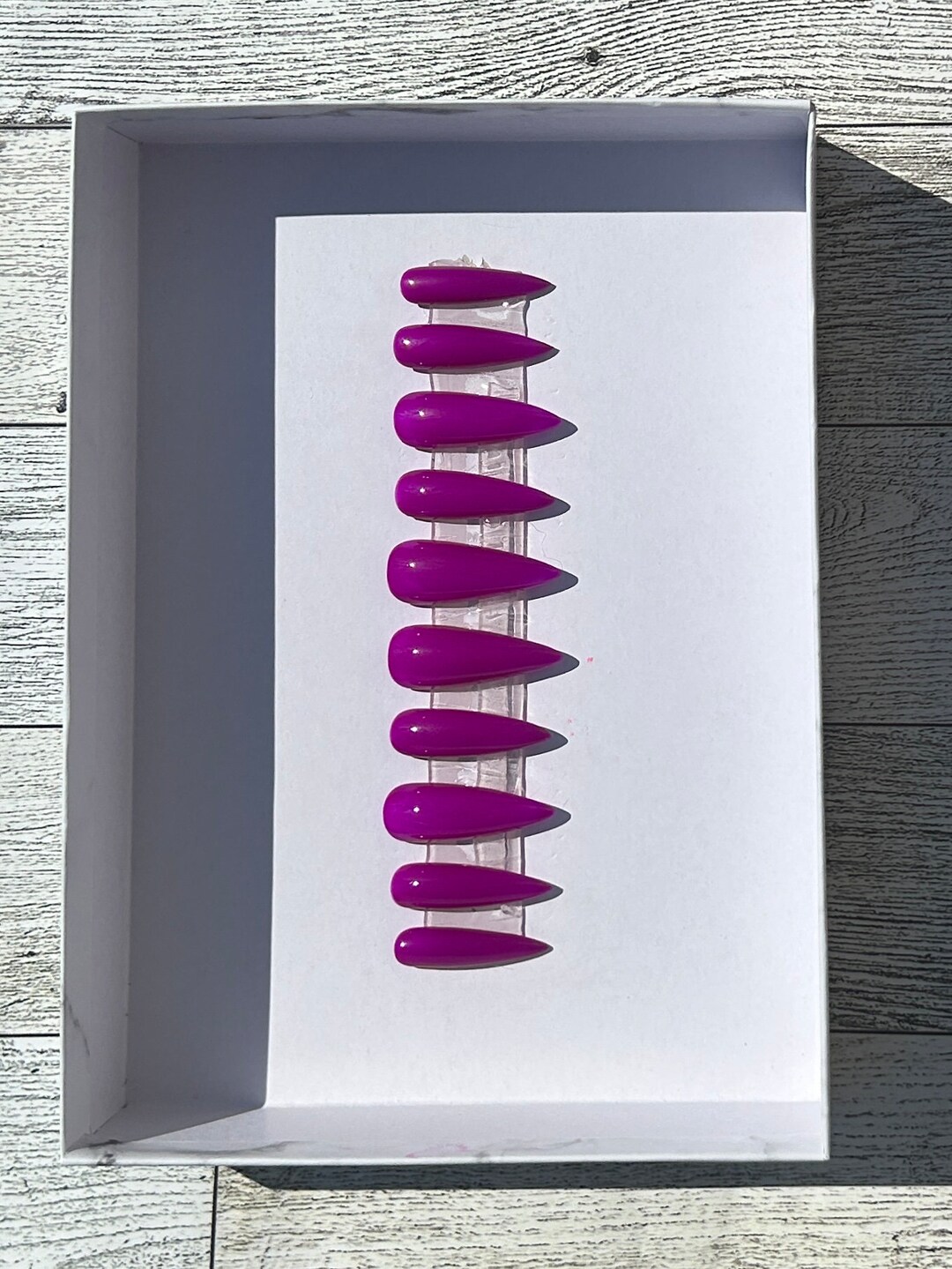 Neon Purple Press Ons | Long Dark Stiletto Nails | Stiletto Purple ...