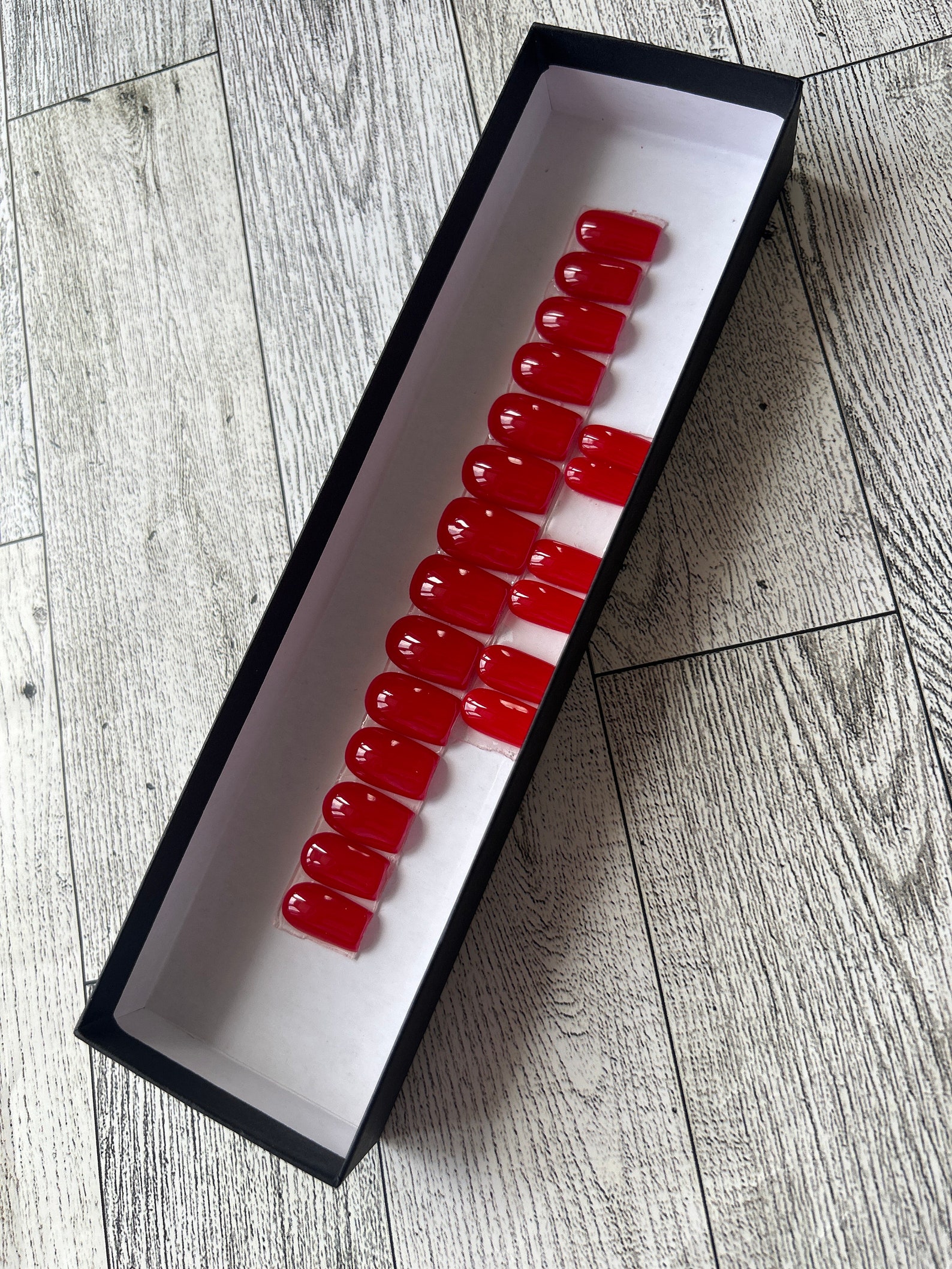 Short Square Press on Nails in Bold Fire Red - Etsy