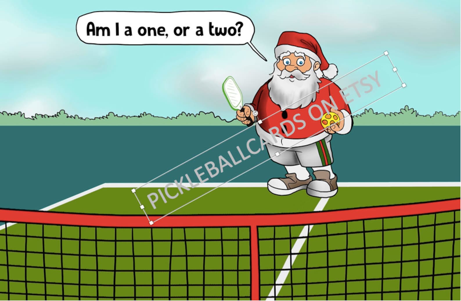Santa - Am I a 1 or a 2? Pickleball Christmas Cards (per Pack With ...