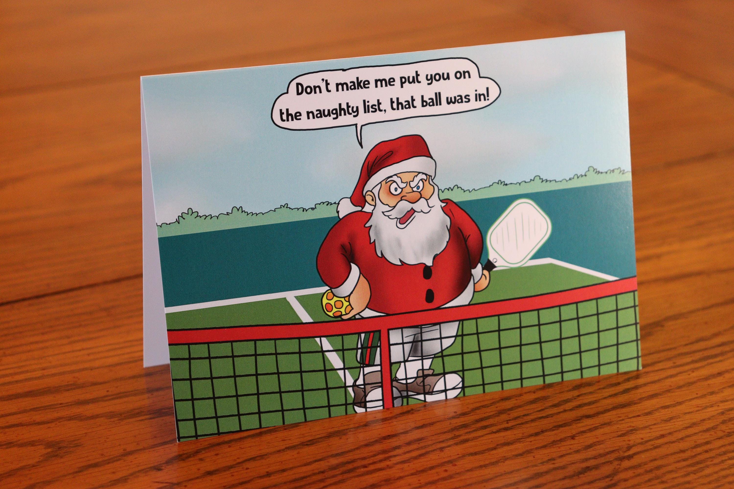 Bad Call Santa Pickleball Christmas Cards (per Pack With Envelopes) - Etsy