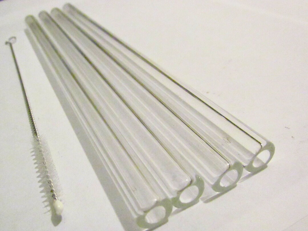 Slim Clear Glass Cocktail Straws, 8mm X 6" 8"or 10" - Etsy