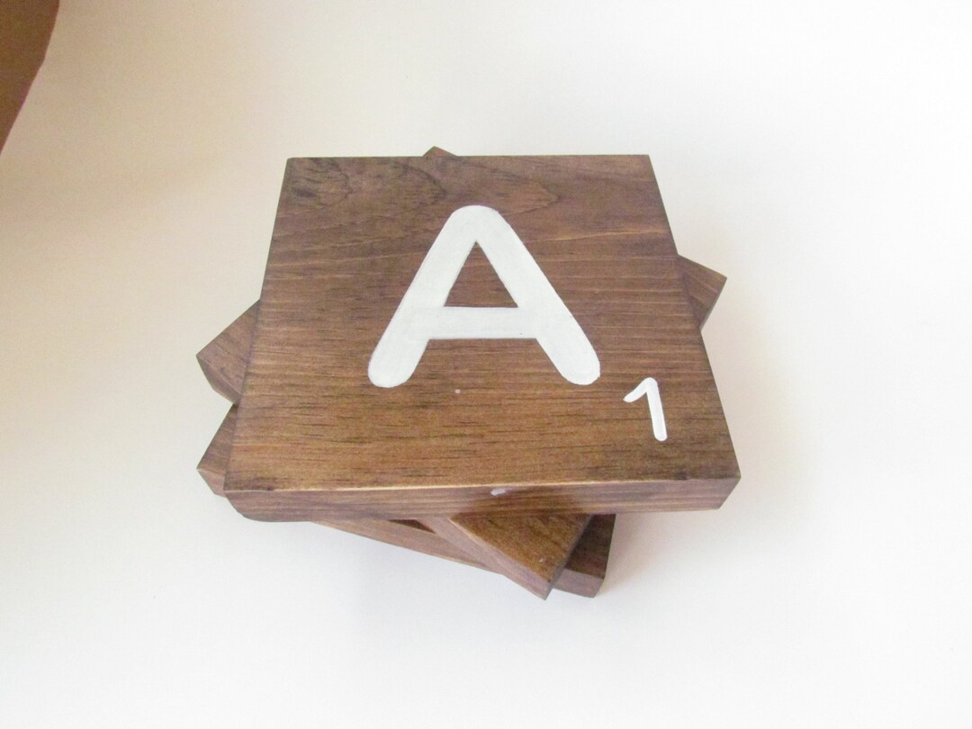 Fichas de letras de Scrabble de 5" x 5" de madera maciza - Etsy España