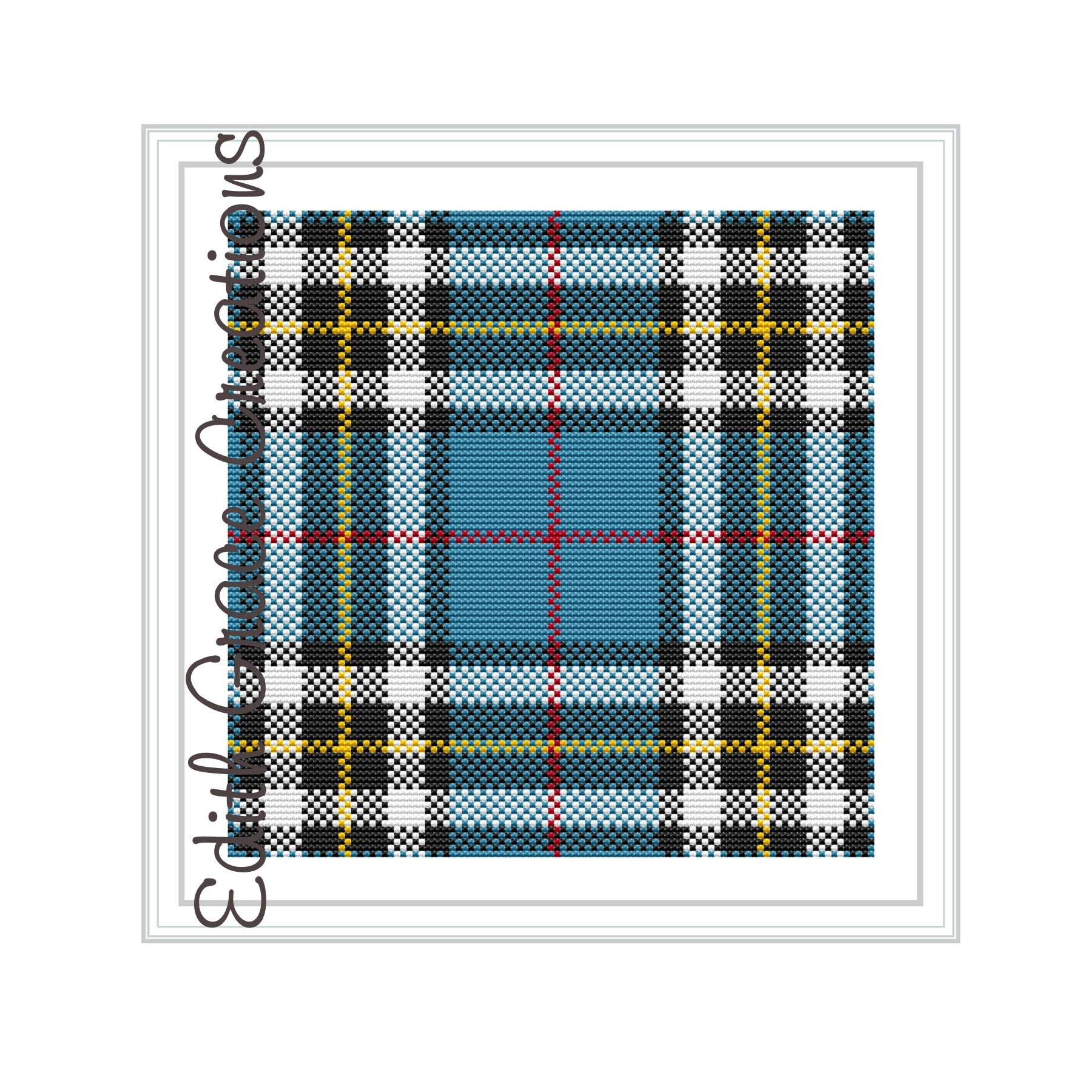 Thomson Blue Modern Tartan Cross Stitch Pattern, Scottish Tartan, Plaid ...