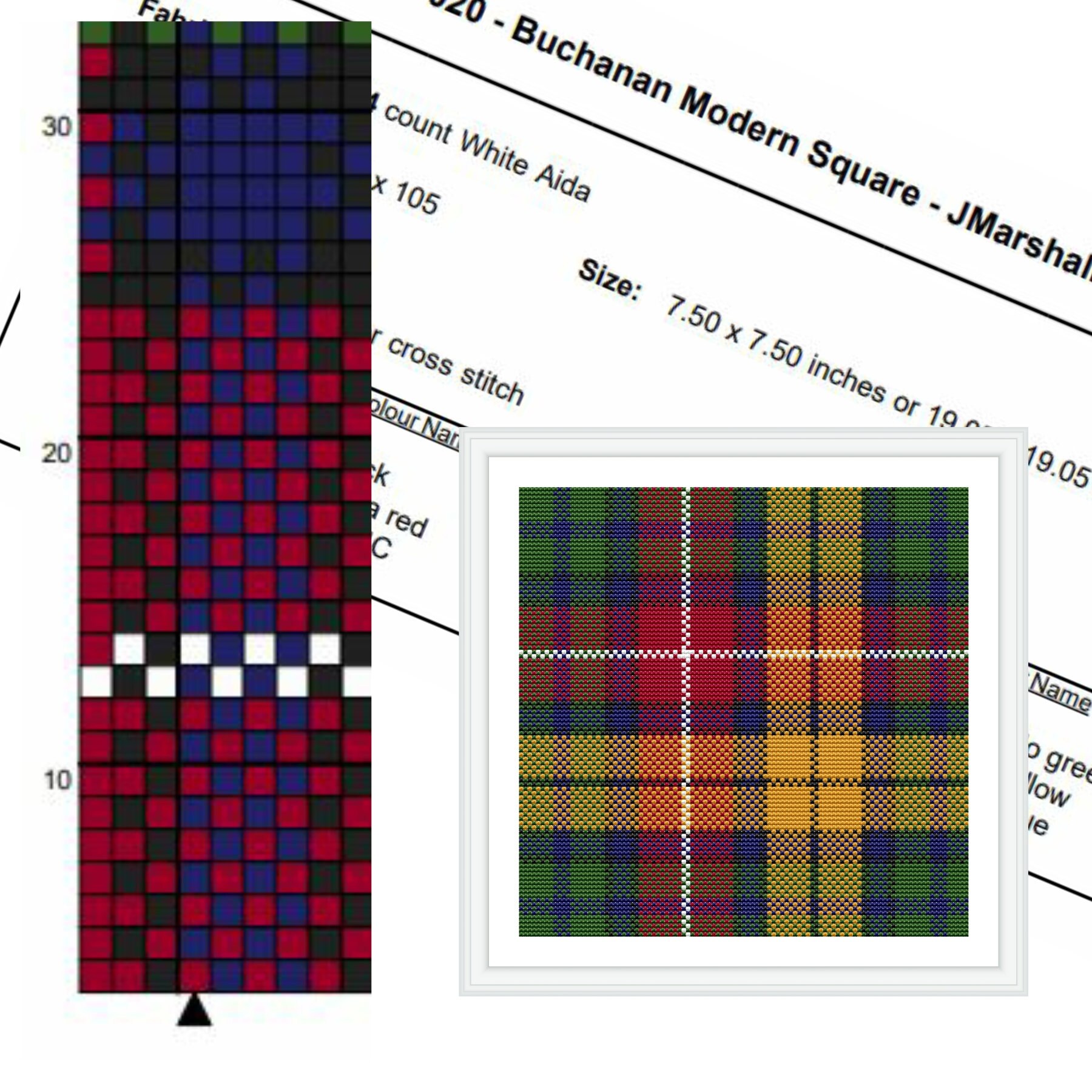 Buchanan Modern Tartan Cross Stitch Pattern, Tartan Embroidery, Home ...