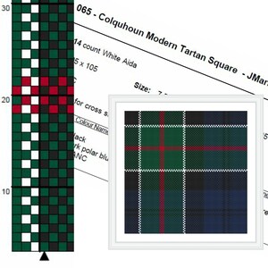 Colquhoun Modern Tartan Cross Stitch Pattern: Scottish Embroidery ...