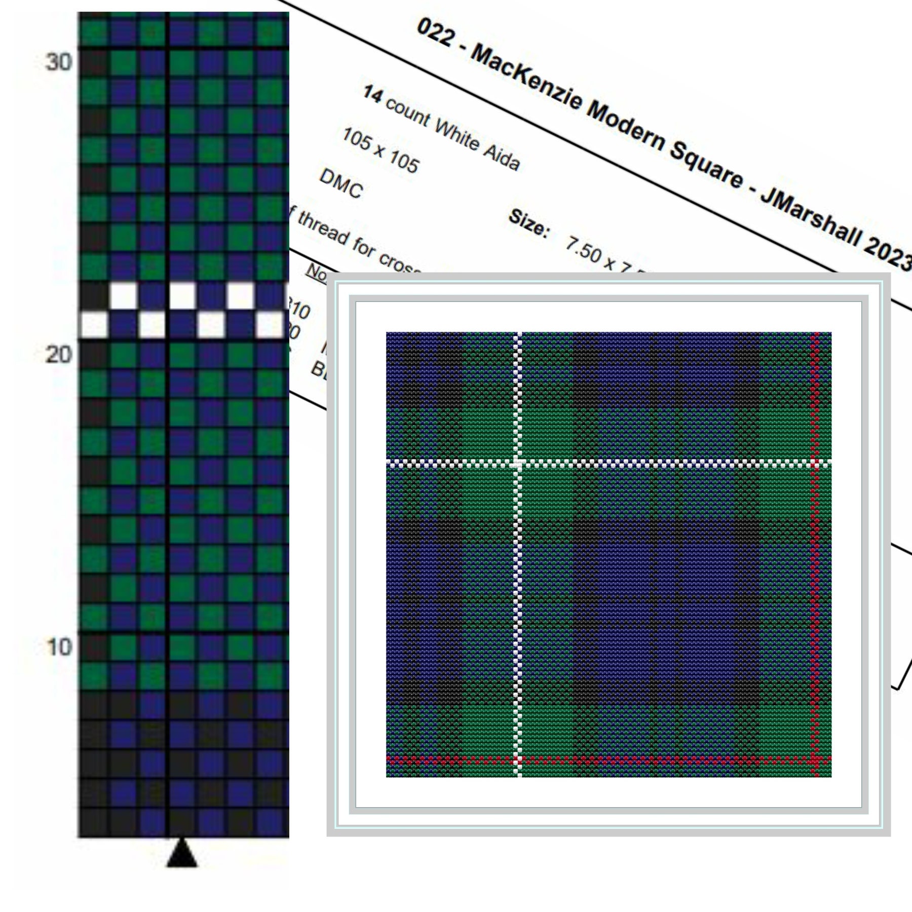 Mackenzie Modern Tartan - Cross Stitch Pattern - Tartan Plaid - House ...