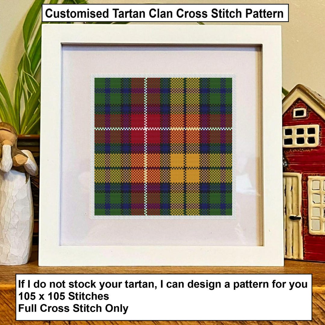 Customised Cross Stitch Pattern - Tartan Plaid Cross Stitch - Scottish ...