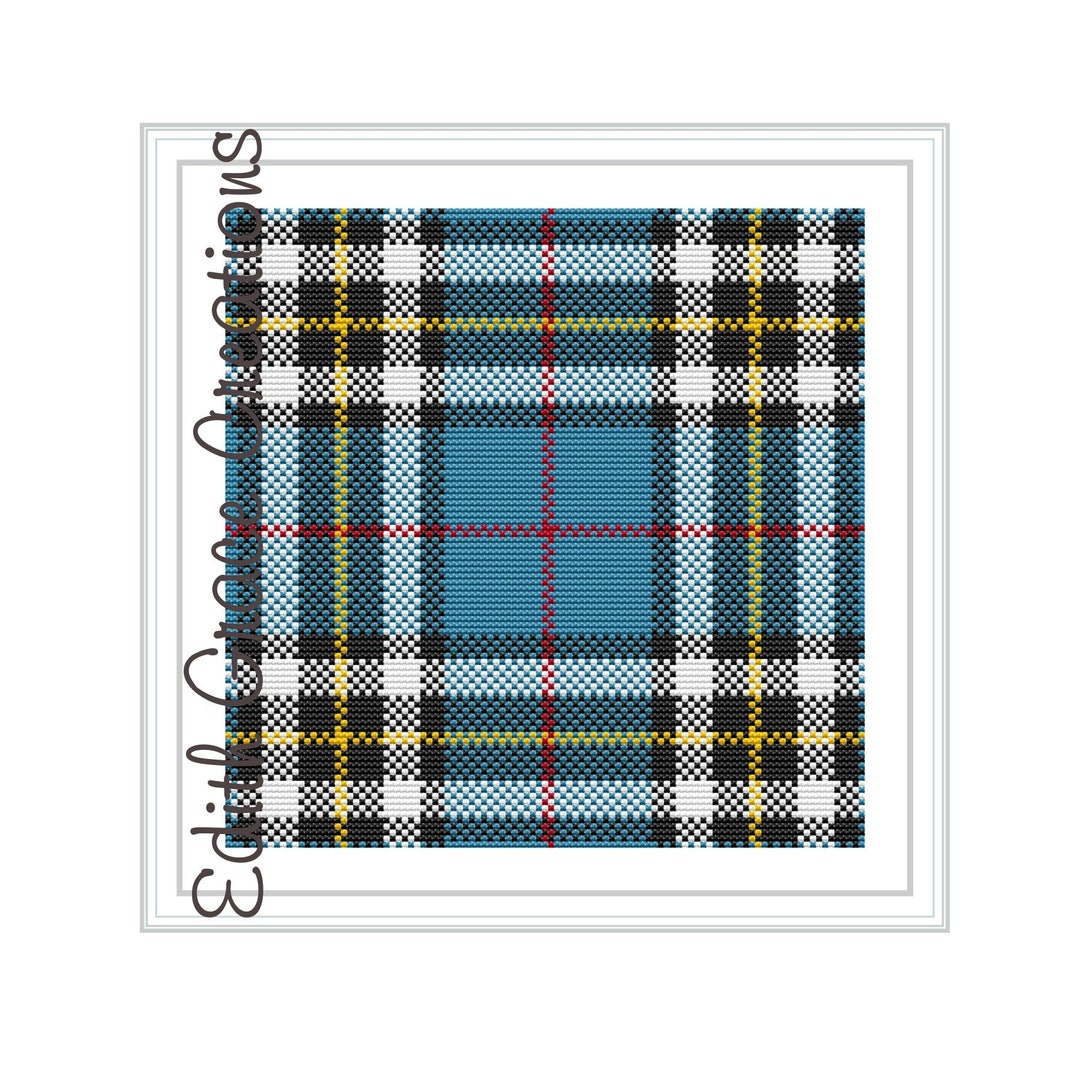 Thomson Blue Modern Tartan Cross Stitch Pattern, Scottish Tartan, Plaid ...