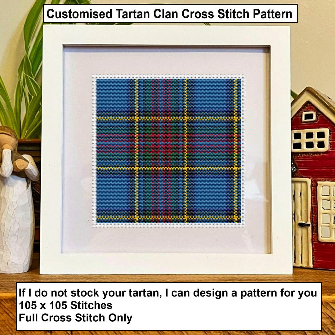 Customised Tartan Cross Stitch Pattern Personalised Cross Stitch ...