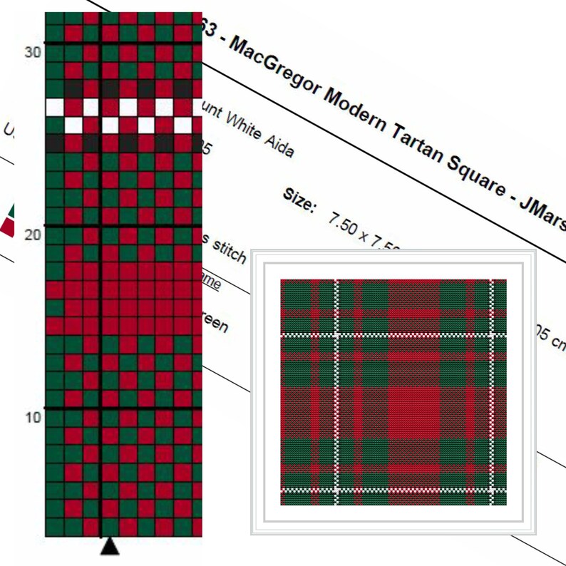 Macgregor Modern Tartan Cross Stitch Pattern (digital Download) - Etsy