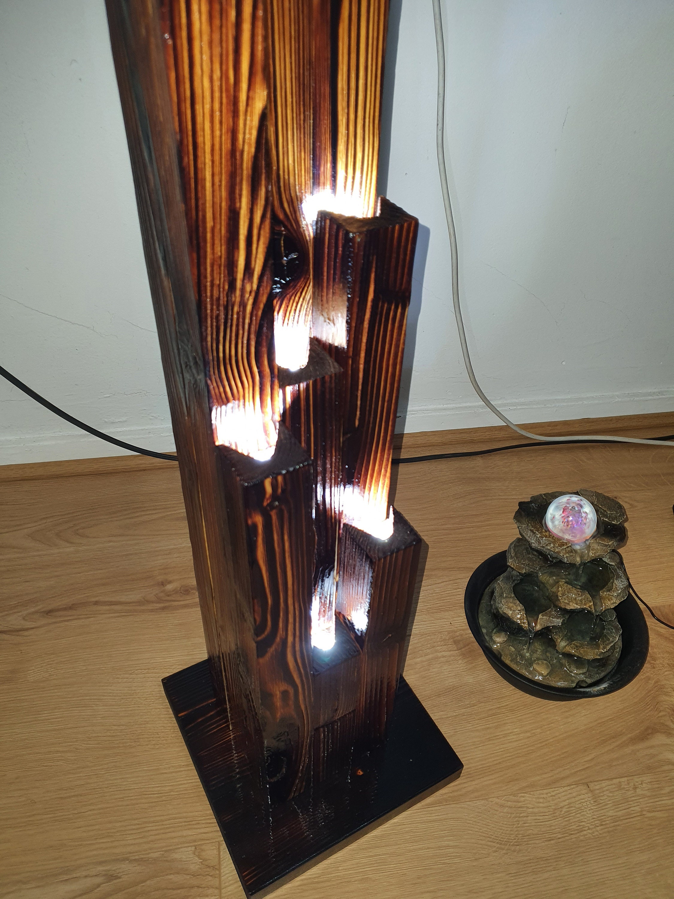 Unique Free Standing Decorative Floor Light From Natural Wood - Etsy