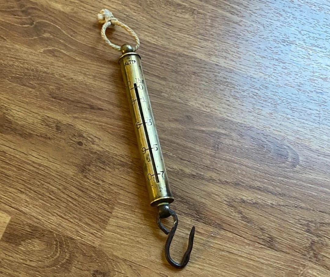 Vintage Brass Salter Trout/fish Pocket Weight Scales 7lbs Working ...