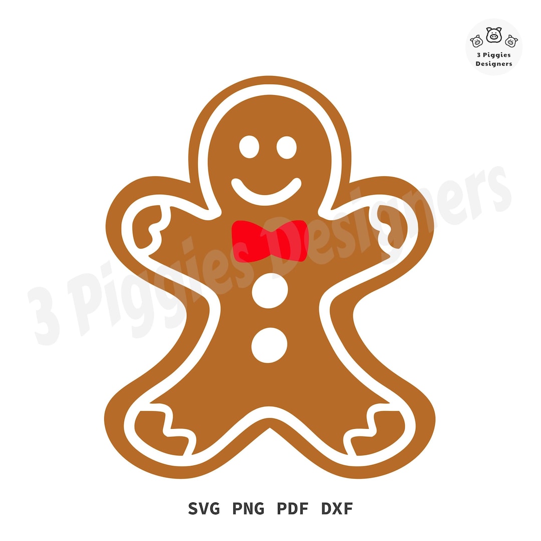 Gingerbread Man SVG • Cricut Cut File, Dxf Silhouette Draw, Png for ...