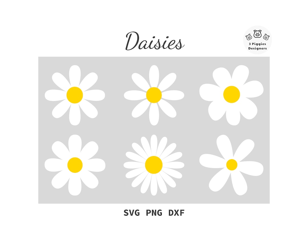 Daisy Flower SVG Bundle: Cut Files for Cricut & Silhouette (digital ...