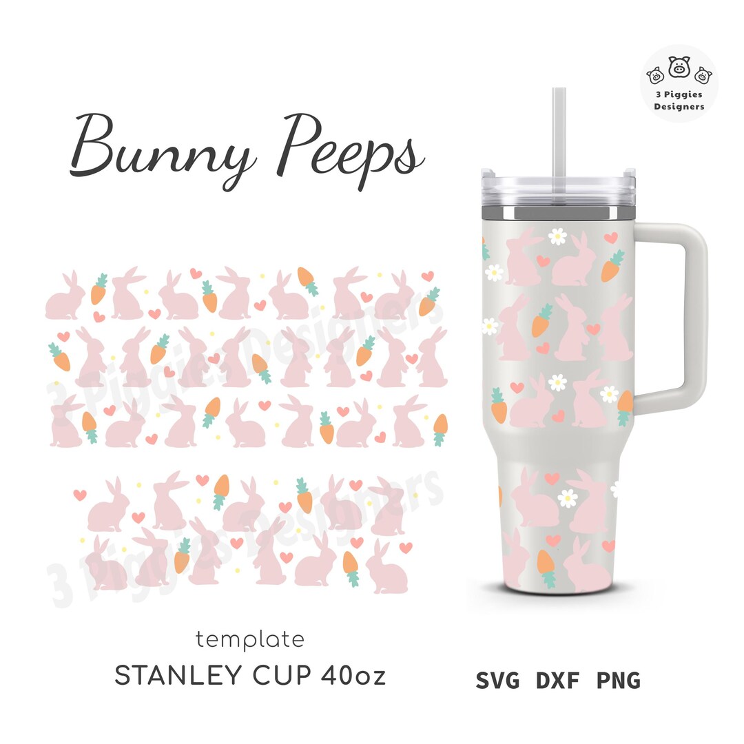 Easter Bunny Stanley • Cup 40oz Cute Carrots Spring Tumbler, Bunny ...