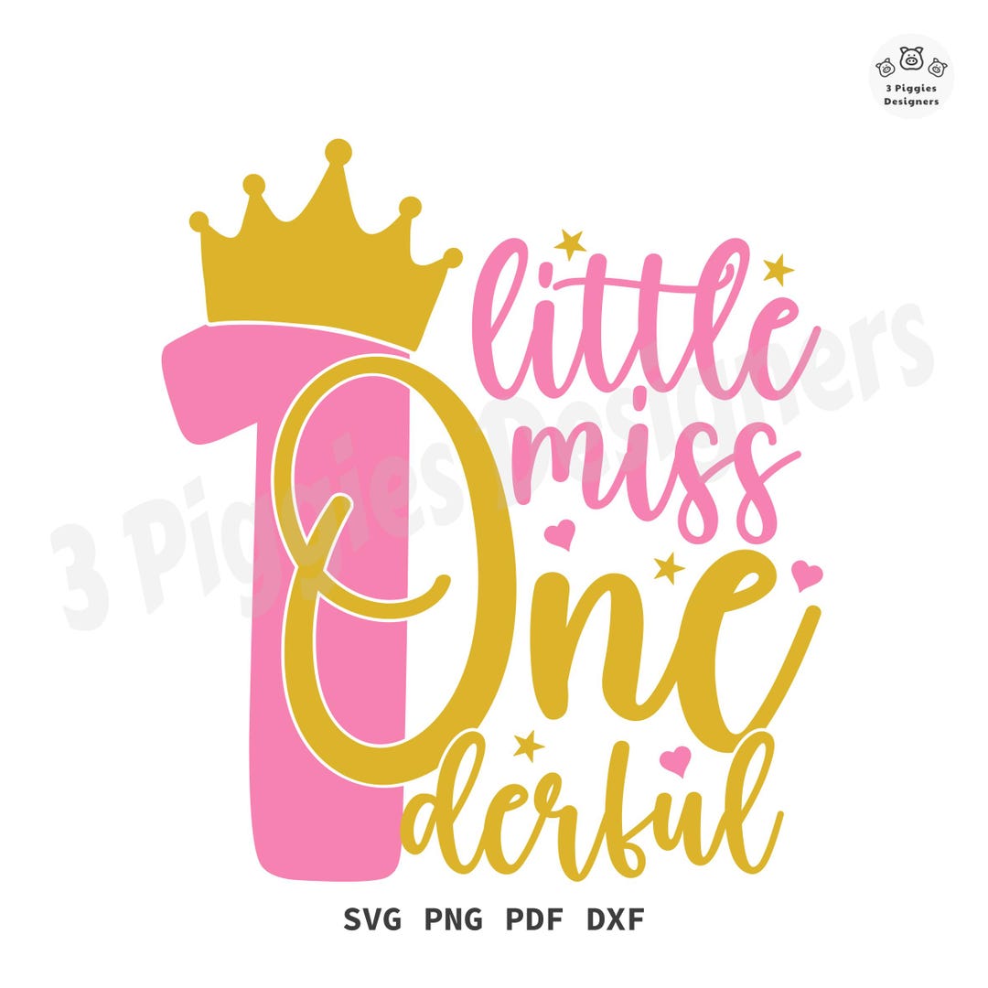 One Derful SVG • Little Miss Png Design, Birthday Baby Wonderful Dxf ...