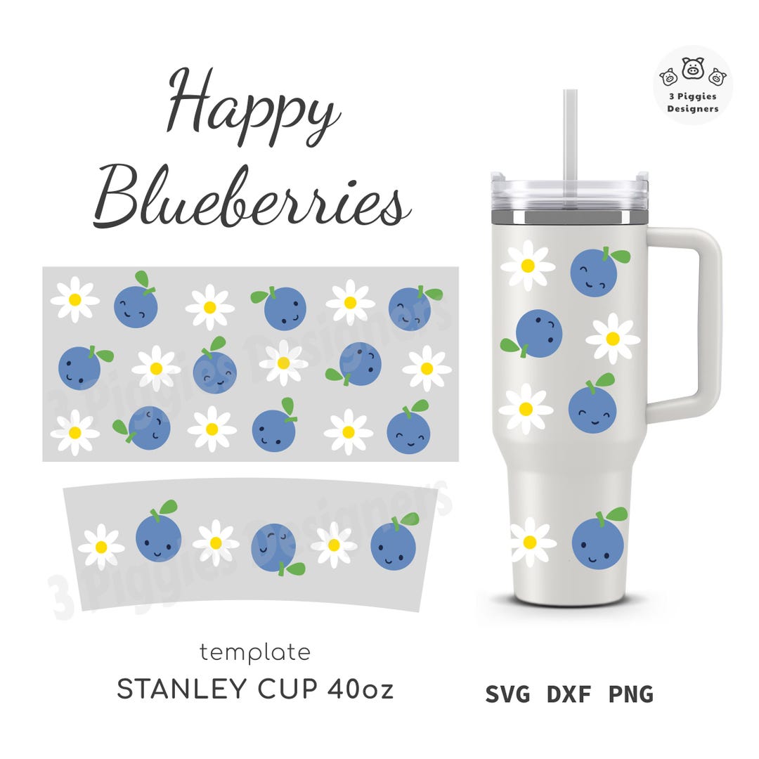 Blueberries 40oz Quencher • Daisy Svg Stanley Design for Cricut ...