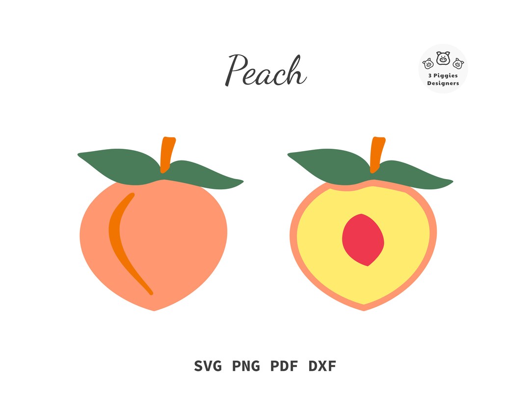 Peach SVG • Fruit Wrap File for Cricut Silhouette Instant Download Cut ...