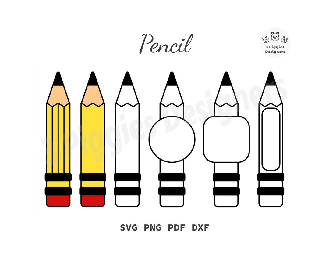Pencil SVG • School Png Bundle Dxf Silhouette and Cricut Instant Vector ...