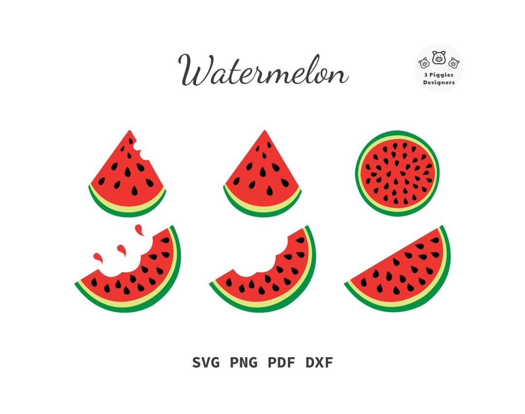 Watermelon SVG: Tropical Fruit Cut File for Cricut, Silhouette (digital ...