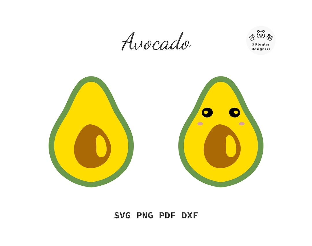 Avocado SVG • Fruit Png Dxf Pdf Cricut Silhouette Cut File. Instatnt ...