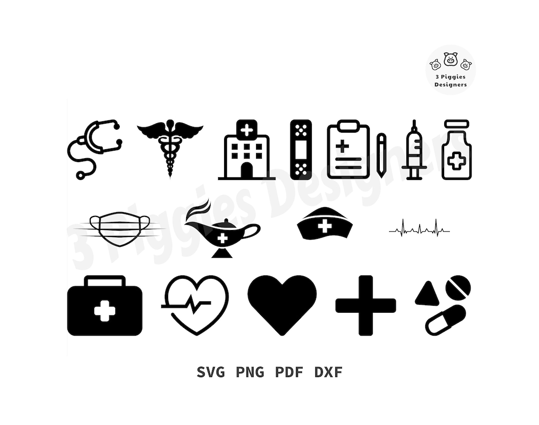 Nurse Icons SVG • Bundle Nursing Pdf Doctor and Health Png Stethoscope ...