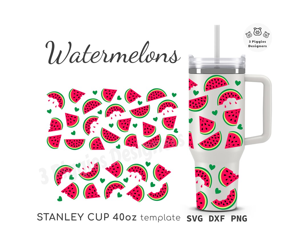 Watermelon Hearts Stanley 40oz Quencher Wrap File (SVG DXF PNG) - Etsy